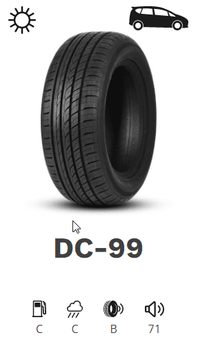 لاستیک دبل کوین سایز 205/60R15 مدل DC-99 - TyreMall - تایرمال